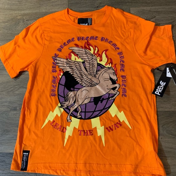 Preme | Shirts | Preme Mens Orange Shirt Lead The Way Us Size Xxl ...